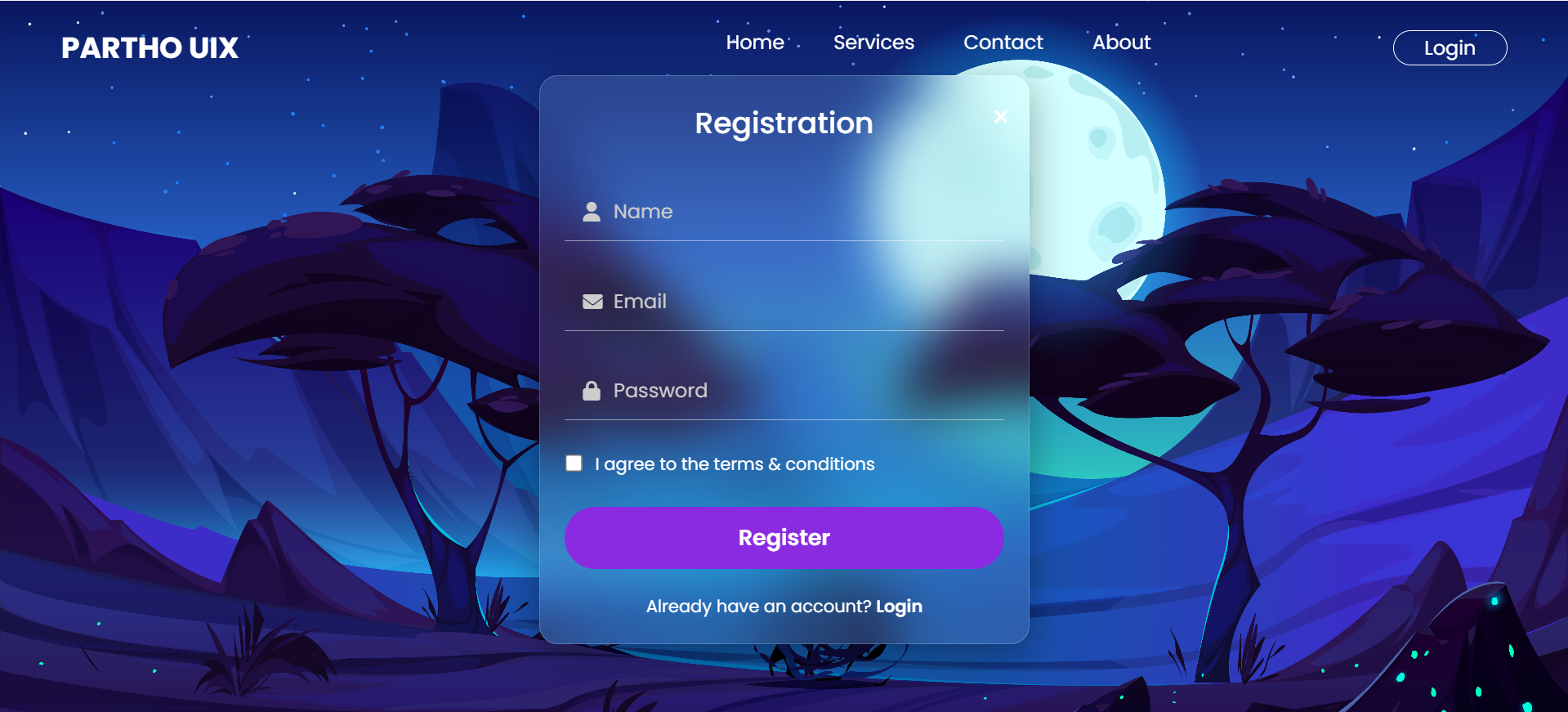 Registration Form | Partho UIX